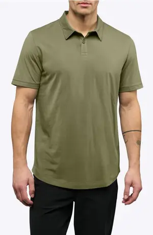 CUTS Trim Fit Cotton Blend Polo - Capers
