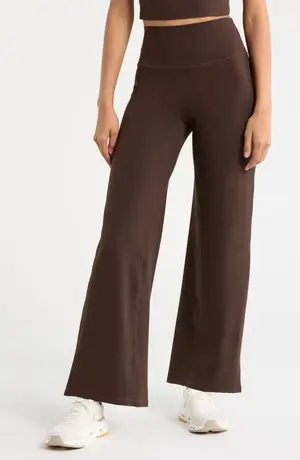 Zella Zen High Waist Wide Leg Pants - Brown Mole