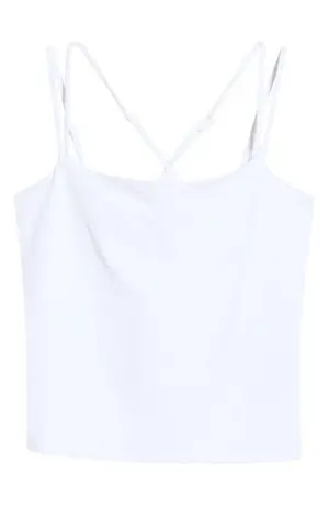 Zella Zen Strappy Camisole With Built-in Bra - White