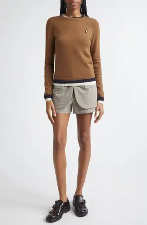 Monse Check Jacket Hem Shorts