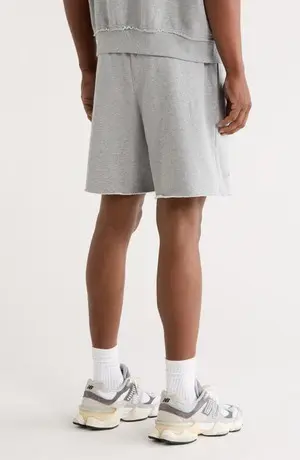 PURPLE BRAND Cotton Fleece Shorts With Racing-inspired Logo