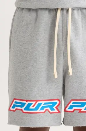 PURPLE BRAND Cotton Fleece Shorts With Racing-inspired Logo