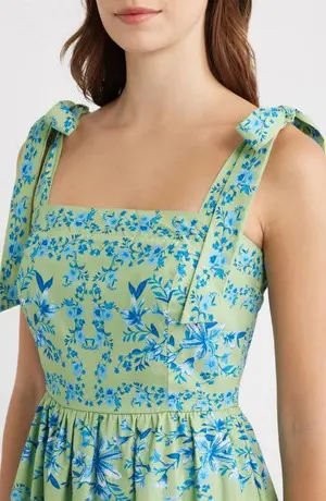 FLYING TOMATO Print Cotton Minidress