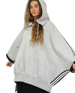 BELLE & BLOOM Oversized Striped Sleeve Hoodie