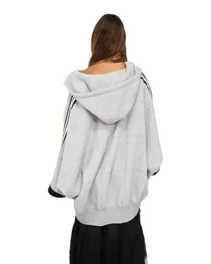 BELLE & BLOOM Oversized Striped Sleeve Hoodie