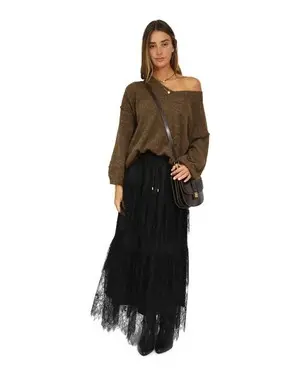 BELLE & BLOOM Dreamy Days Lace Tiered Skirt