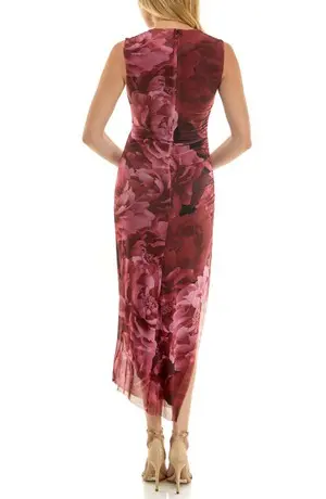 SOCIALITE Floral Shirred Mesh Dress