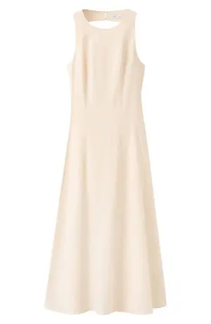 Mango Back Cutout Linen Blend A-line Dress