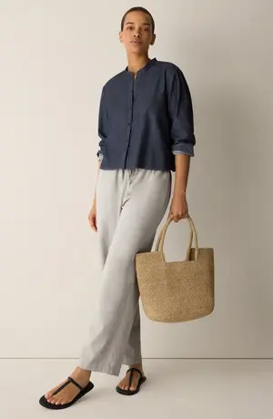 Eileen Fisher Organic Cotton Cropped Shirt