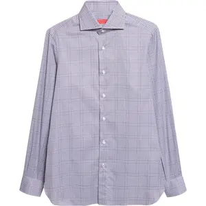 Isaia Sartorial Glencheck Button-up Shirt - Grey 01