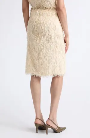 TOTEME Feathered Jersey Midi Skirt