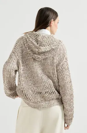 Brunello Cucinelli Dazzling Chiné Net Cardigan