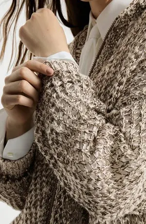 Brunello Cucinelli Dazzling Chiné Net Cardigan