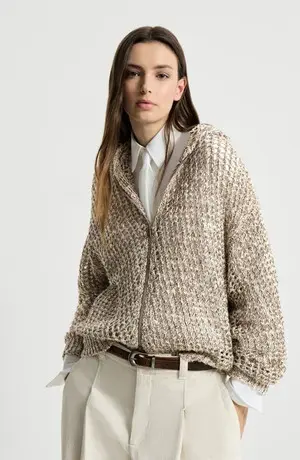 Brunello Cucinelli Dazzling Chiné Net Cardigan