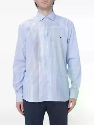 BROOKSFIELD Striped Logo-embroidered Shirt