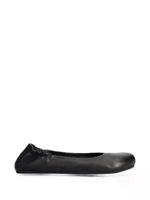 GROUNDIES Elasticated Leather Ballet Flats