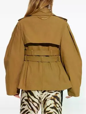 GANNI Double-belted Pleated-sleeve Coat