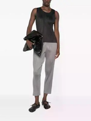 Issey Miyake Cropped Trousers With Pleated Design
