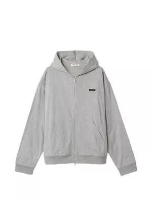 Miu Miu Zip Up Sweatshirts Hoodies For Women