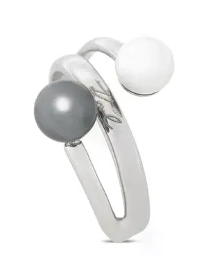 Karl Lagerfeld Faux-pearl Open-band Ring - Silver