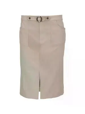 TOM FORD Belted Ribbed-panel Midi Skirt