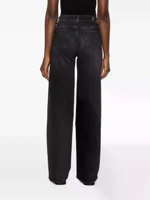 7 For All Mankind Lotta Faded-effect Wide-leg Jeans - Grey