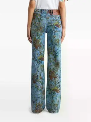 Etro Floral Motif Flared Jeans