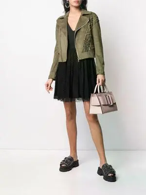 Liu Jo Asymmetrical Ruched Biker Jacket