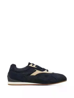 FERRAGAMO Suede Low Top Sneakers With Gancini Detail