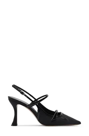 ALEXANDRE BIRMAN Tita Moiré Pointed Toe Slingback Pump - Black