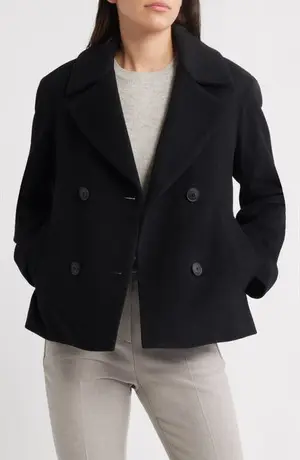 Fleurette Jane Wool Peacoat - Black