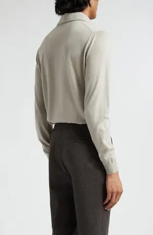 Thom Sweeney Merino Wool Polo Sweater