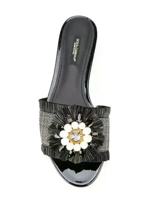Dolce & Gabbana Embellished Flower Sandals