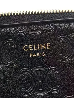 Celine 2010s Triomphe Coin Purse - Black