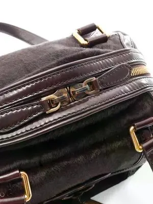 Celine 2000s Perforated Trim Shoulder Bag