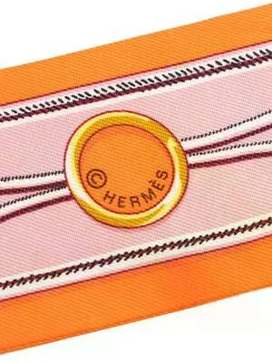 Hermès 2000-2026 Maillons Silk Twilly Scarf Scarves - Orange