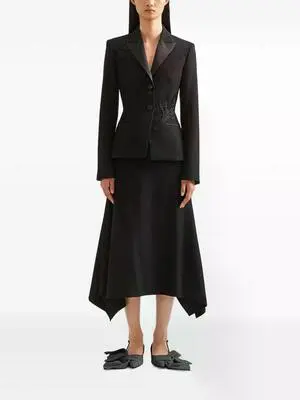 Erdem Side-draped Wool Midi Skirt