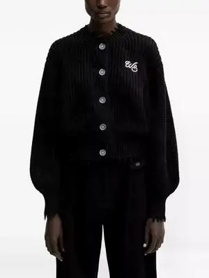 WRSTBHVR Blair Distressed Logo Patch Cardigan
