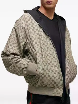 Gucci Gg Supreme Reversible Zip-up Hoodie
