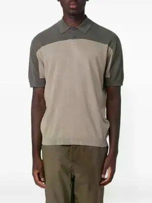 Emporio Armani Jacquard-knit Polo Shirt - Neutrals