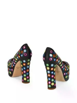 Moschino Embellished Platform Pumps - Black
