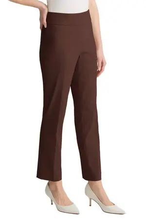 Jones New York Straight Leg Ankle Pants - Fudge