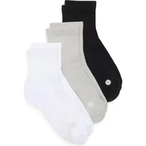 Zella Assorted 3-pack Half Crew Socks - White Multi