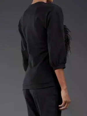 LANVIN Embroidered Feather Top