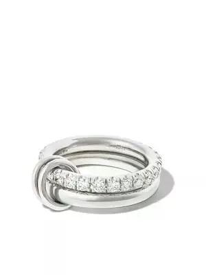 SPINELLI KILCOLLIN 18kt White Gold Virgo Diamond Link Ring - Silver