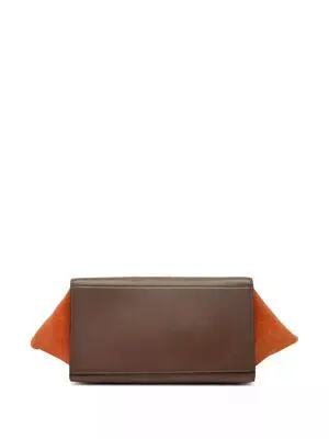 Celine Tricolor Leather Trapeze Satchel - Brown