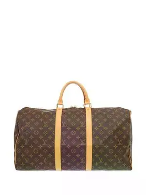 LOUIS VUITTON Monogram Keepall 50 Travel Bag - Brown