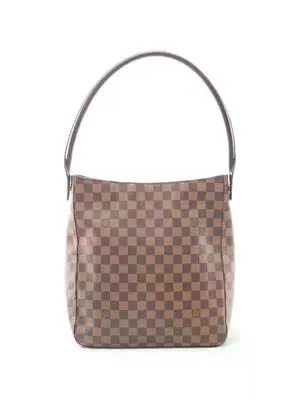LOUIS VUITTON Damier Ebene Looping Gm Shoulder Bag - Brown