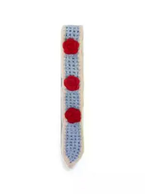 ROCKFISH Rose-appliqué Crochet Scarf - Blue
