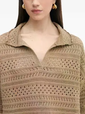 HAVEONE Crochet Knit Short Sleeve Set
